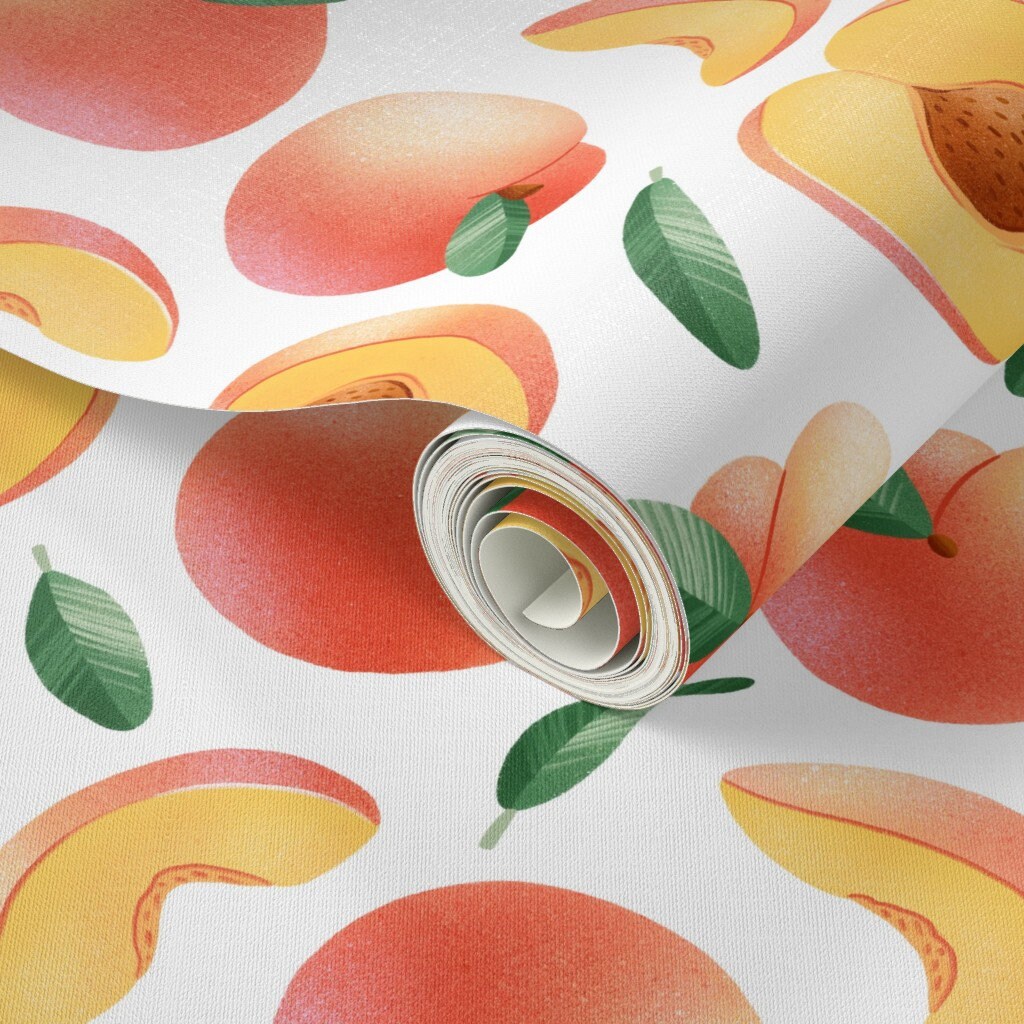 Peach Wallpaper Peaches Seamless Pattern by Stolenpencil - Etsy