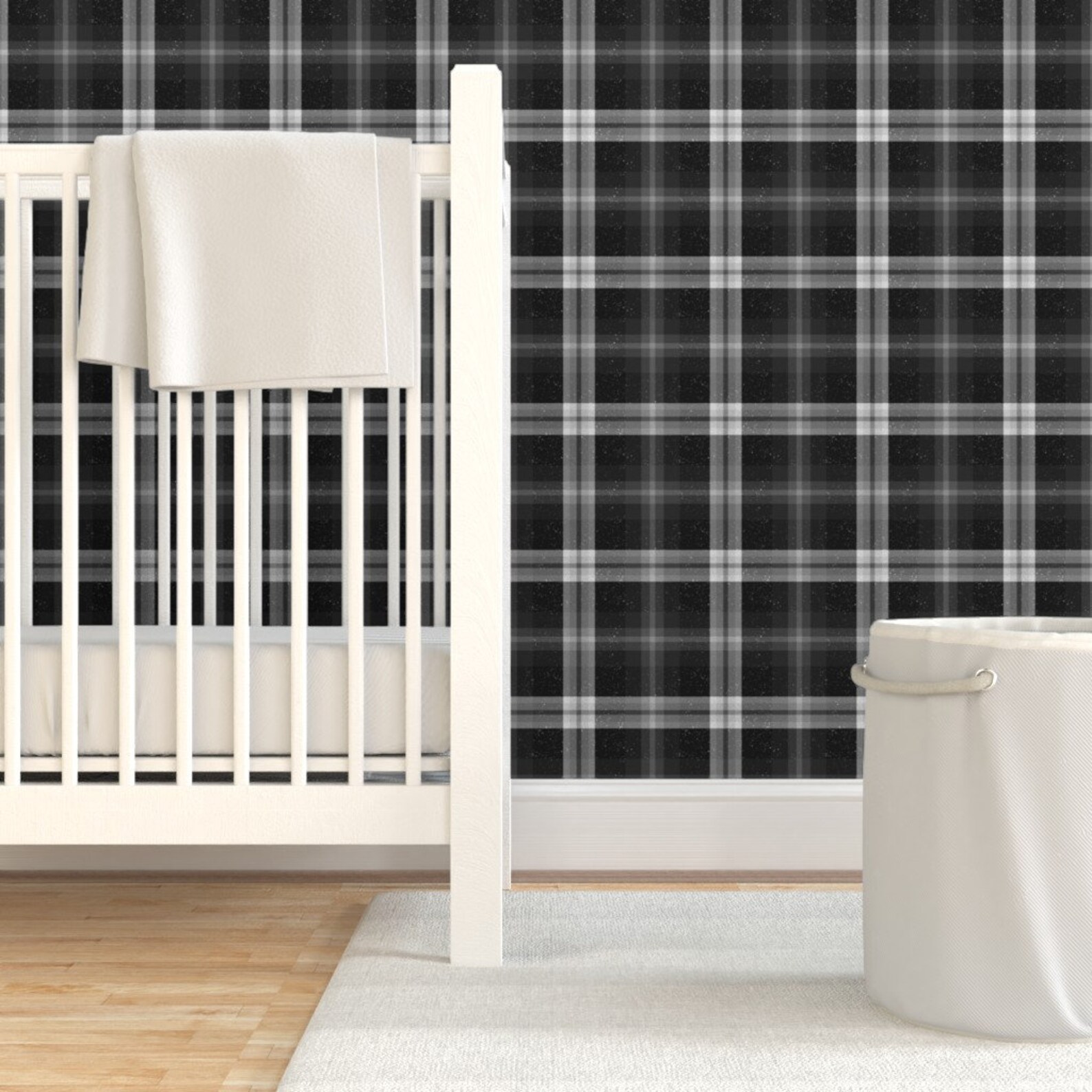 Black & White Plaid Wallpaper Plaid Galaxy by Idoa Modern | Etsy