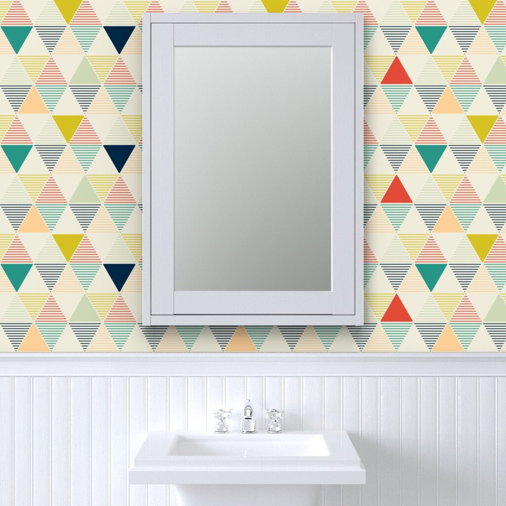 Triangle Wallpaper Modern Geometric by Lemonni Modern | Etsy