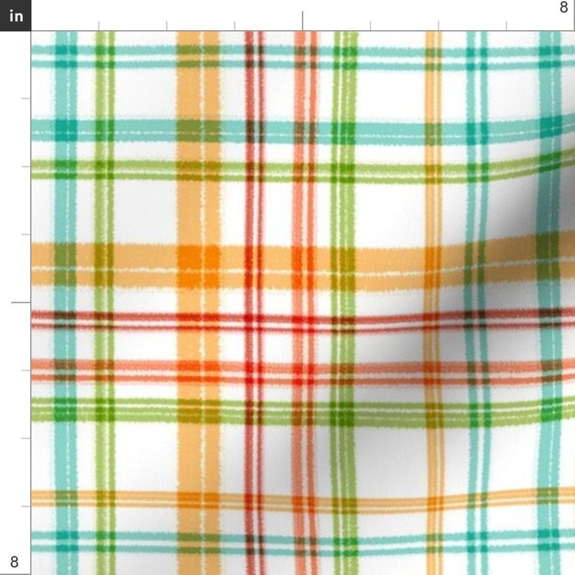 Multicolored Plaid Fabric Juicy Plaid Autumn Colors by - Etsy