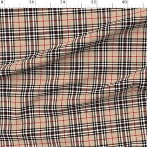 Classic Beige Plaid Apparel Fabric - Southdown Tartan by Weavingmajor ...