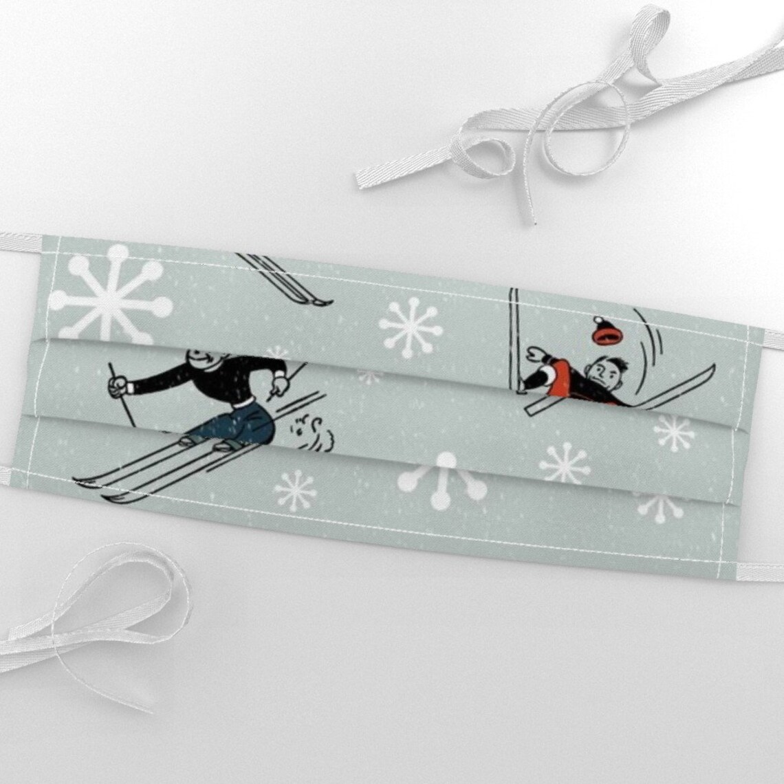 Retro Fabric Skiing Winter Snow Ice Alpine 50s Throwback | Etsy