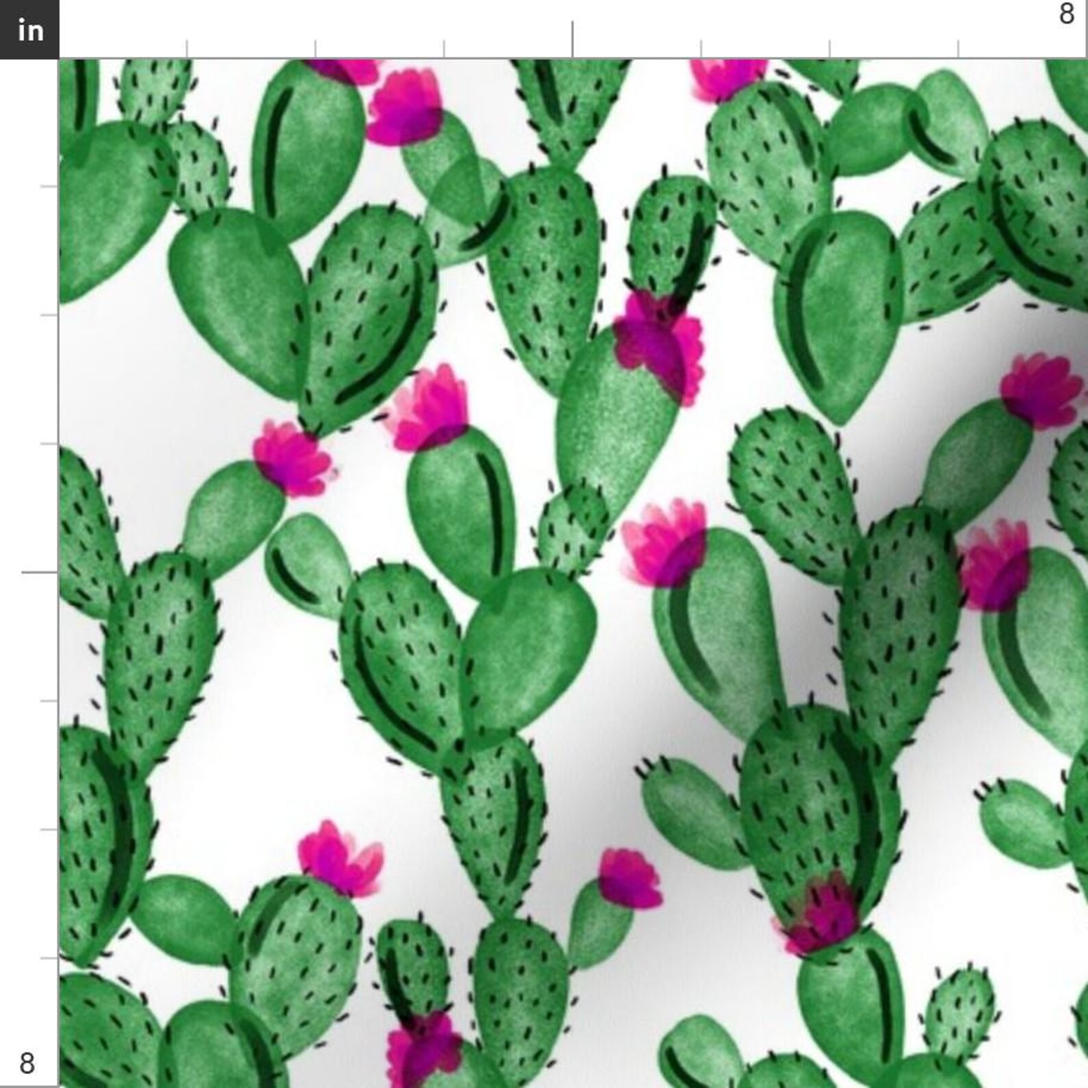 Green Cactus Fabric - Emerald Cactus + Rose // Small by Ivieclothco ...