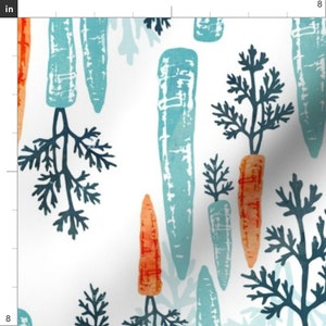 Farm to Tea Towel Carrots Fabric Carrot Tea Towel Blue and Orange by ...