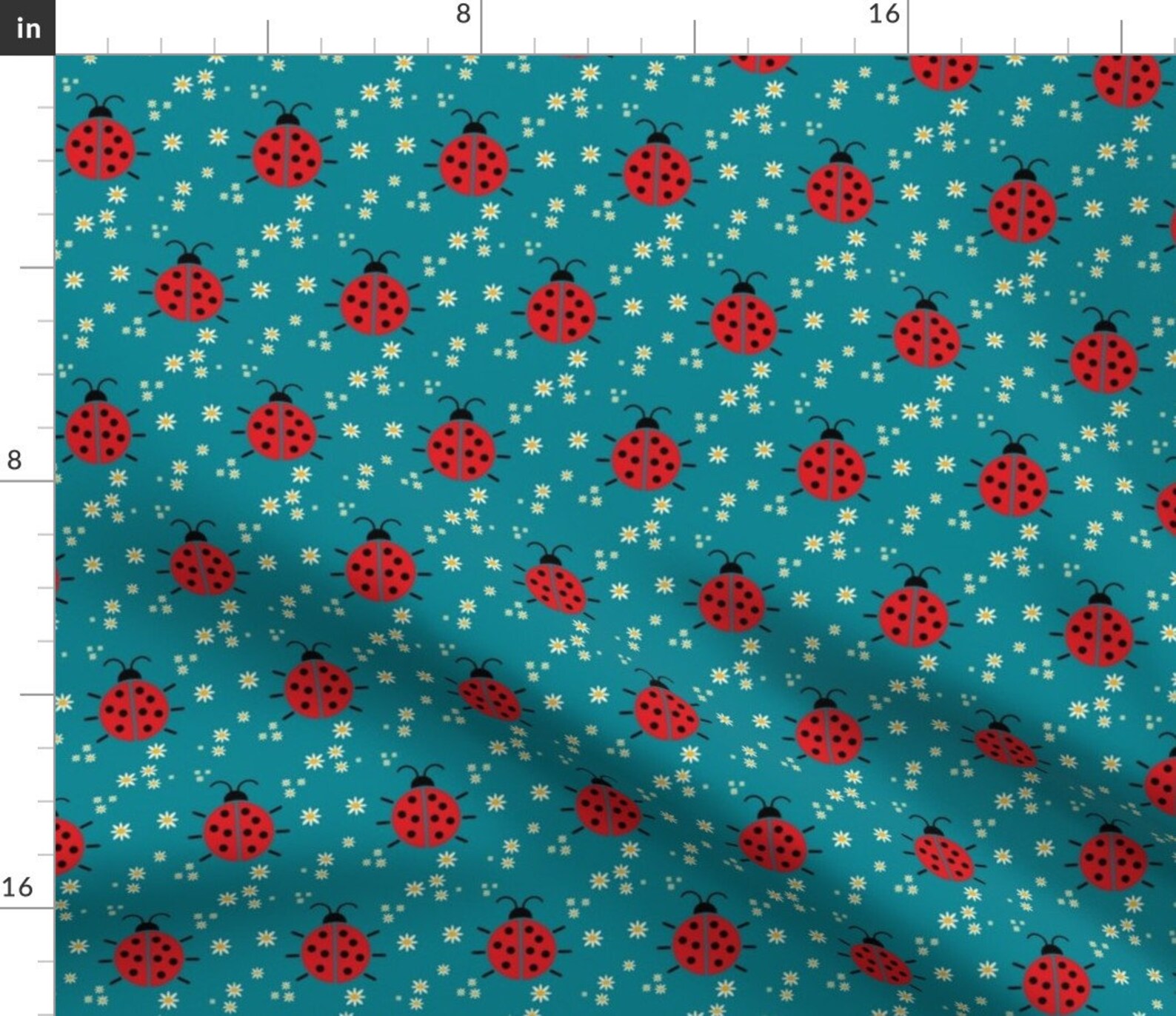 Ladybug Fabric Ladybug by Bruxamagica Ladybug Red Blue | Etsy
