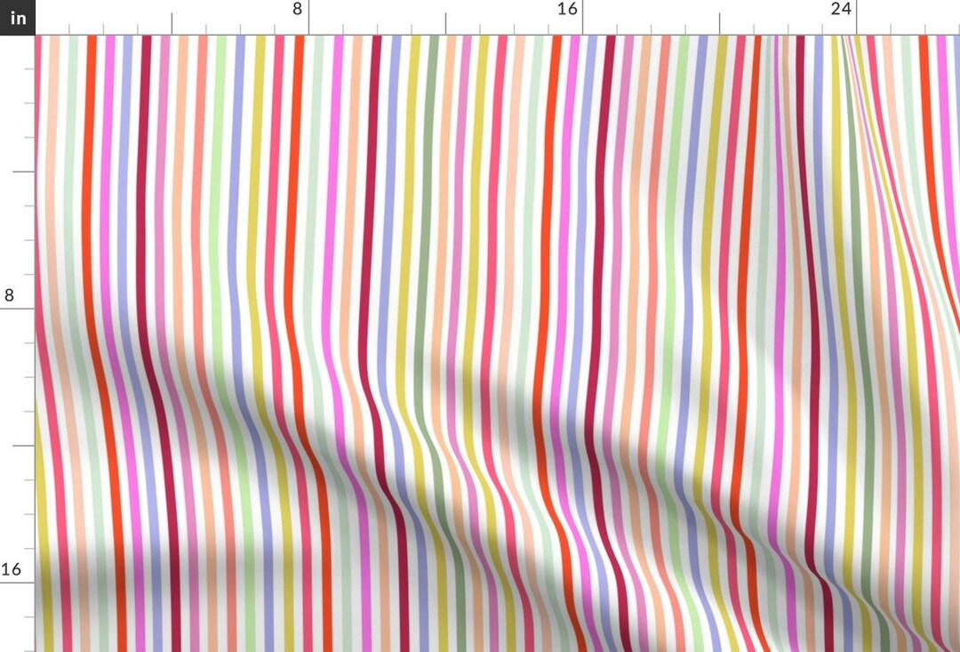 Rainbow Stripe Fabric - Perfectly Pinstripe in 'spring Flower Garden ...
