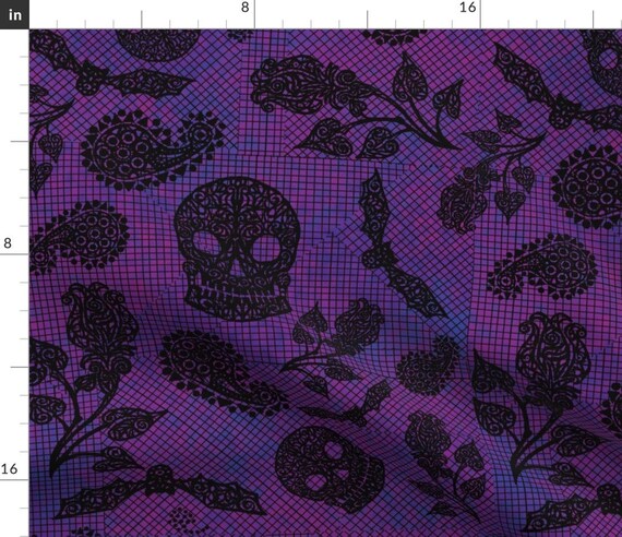 Goth Fabric Gothic Lace by Stanleydesignstudio Purple - Etsy