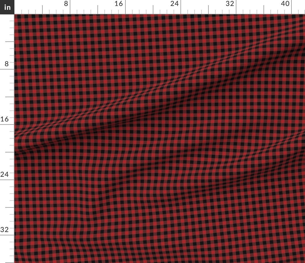 Buffalo Check Fabric Tiny Buffalo Check Red and Black by - Etsy