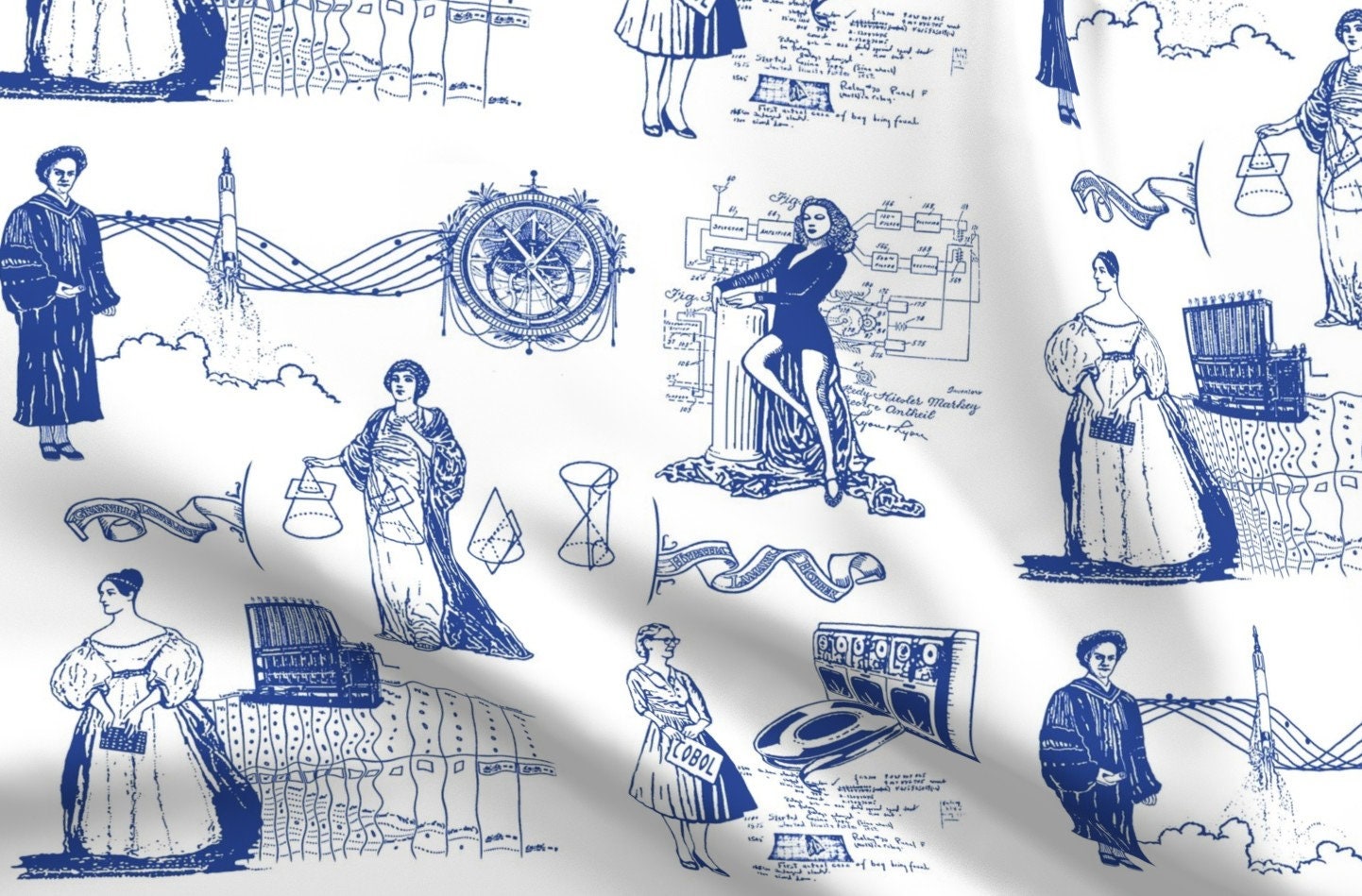 Computer Science Fabric Women Of Computer Science Toile By | Etsy