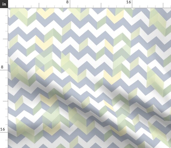 Pastel Chevron Fabric Southwest Cactus Garden Chevron by | Etsy