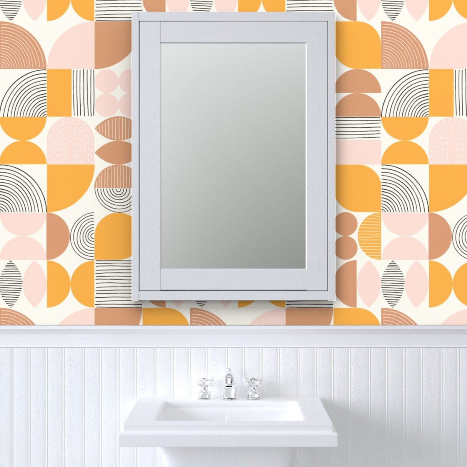 Mod Art Wallpaper Modern Art Geometric Shapes by Sandra - Etsy