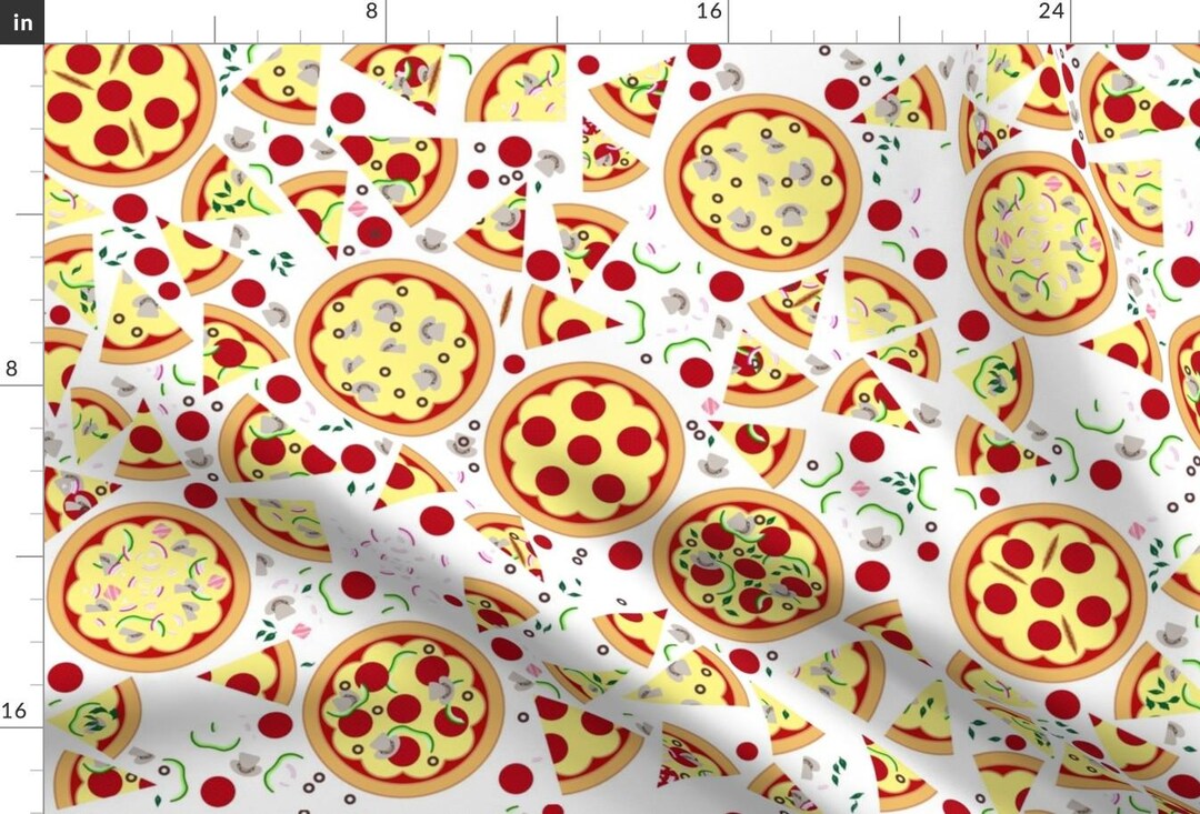 Pizza Fabric - Pizza 2 by Jadegordon - Pizza Pie Slice Food Cheese ...