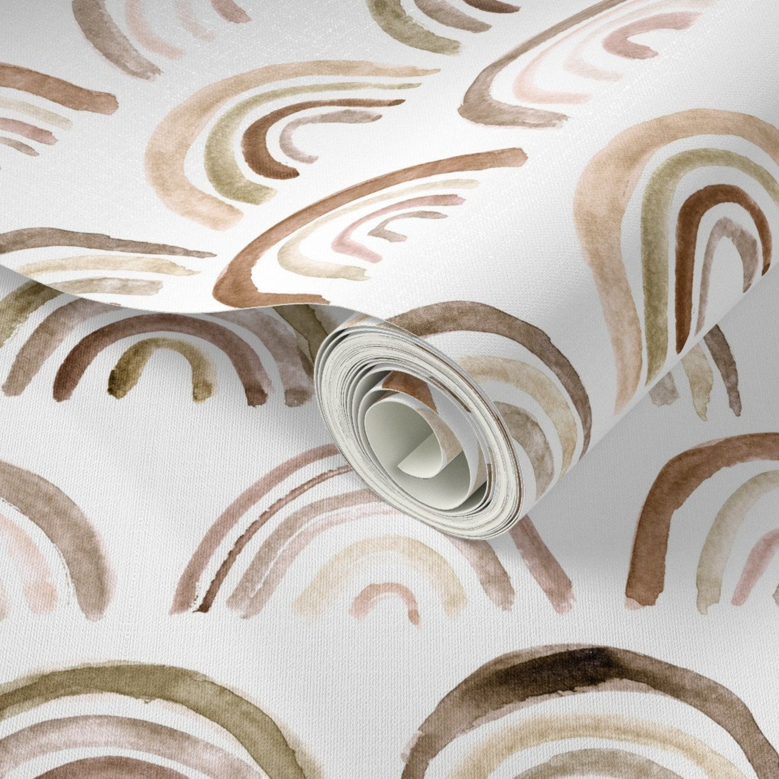 Rainbow Wallpaper-nursery Earthy Colors by - Etsy