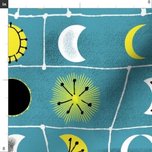Eclipse Fabric Eclipse Mid Century Style by Vinpauld Blue Yellow Solar ...