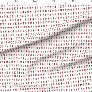 Nordic Rune Fabric Nordic Runes // Red by Thinlinetextiles Nordic Runes ...