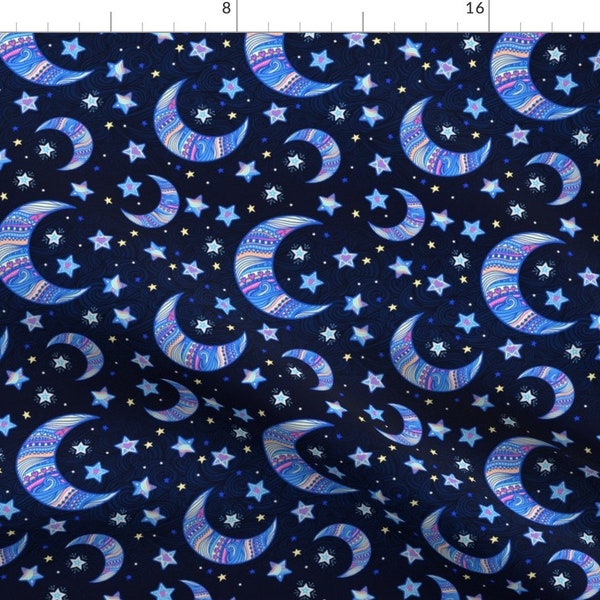 Crescent Moon Fabric - Etsy