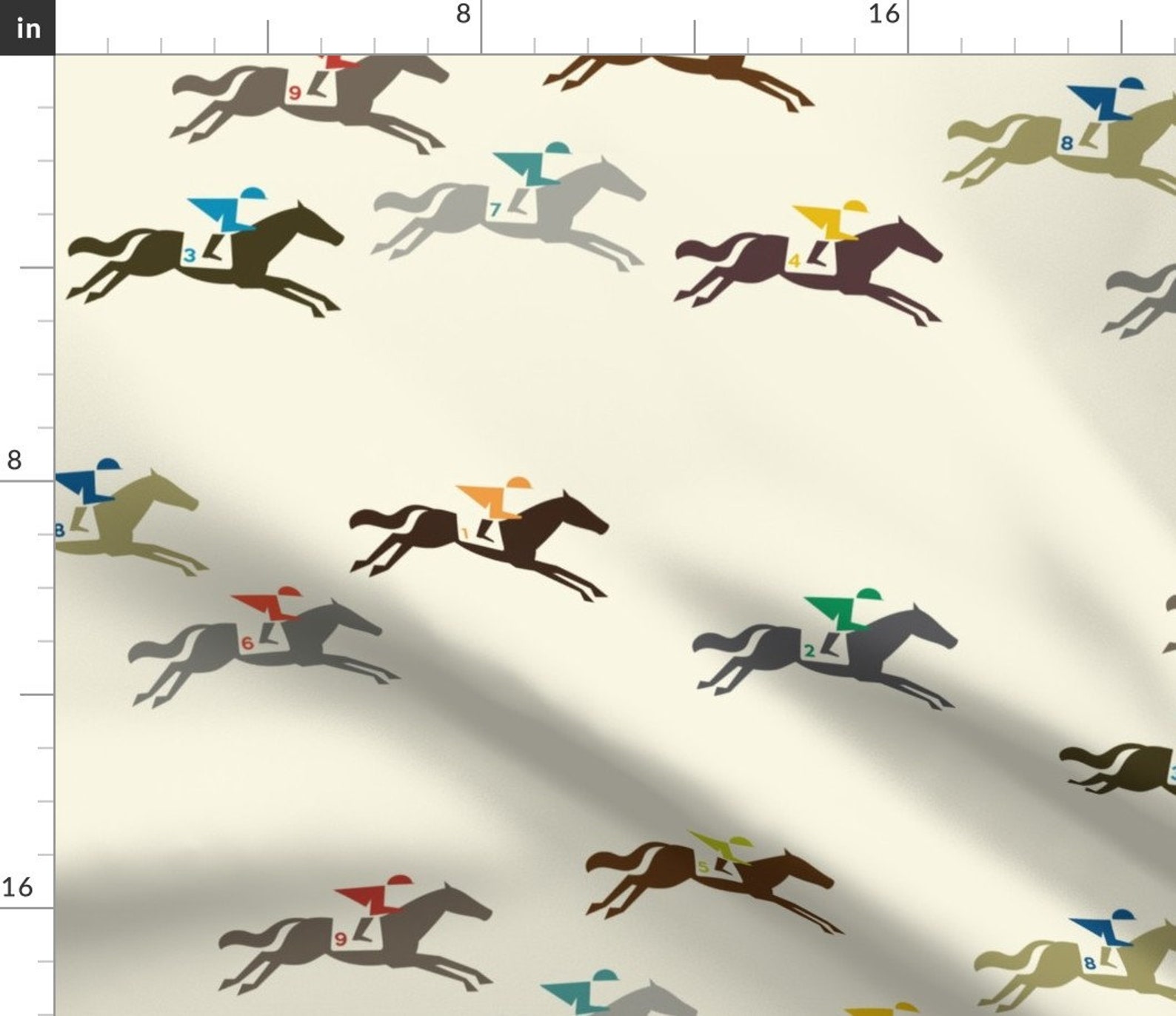 Horse Racing Fabric and They're off by Katerhees Horse - Etsy