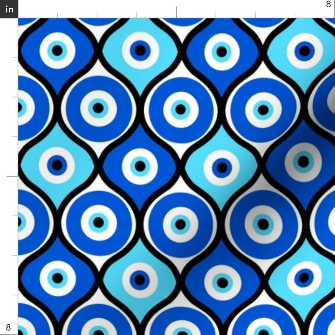 Evil Eye Fabric Evil Eye by Thirdhalfstudios Mystical - Etsy