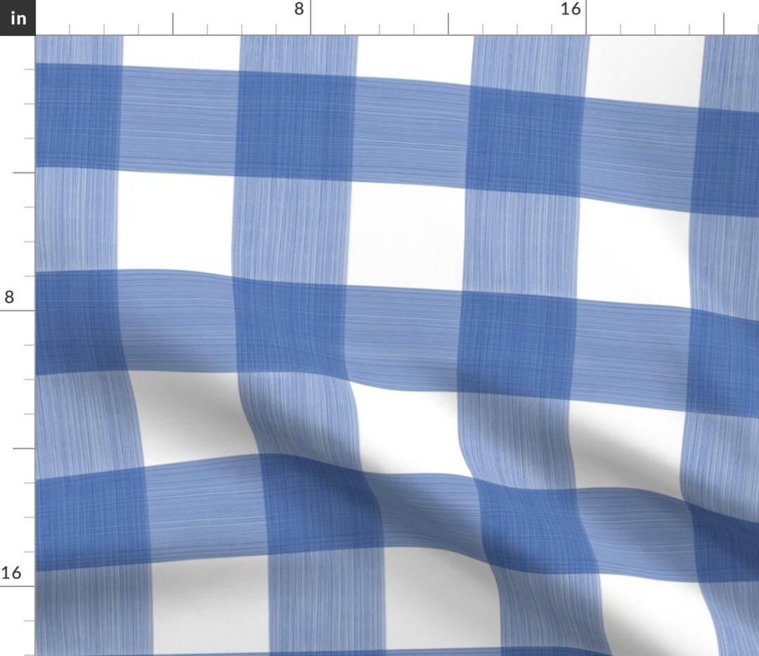 Blue Plaid Fabric Cobalt Medium 3 Buffalo Plaid by Danika Herrick Blue ...