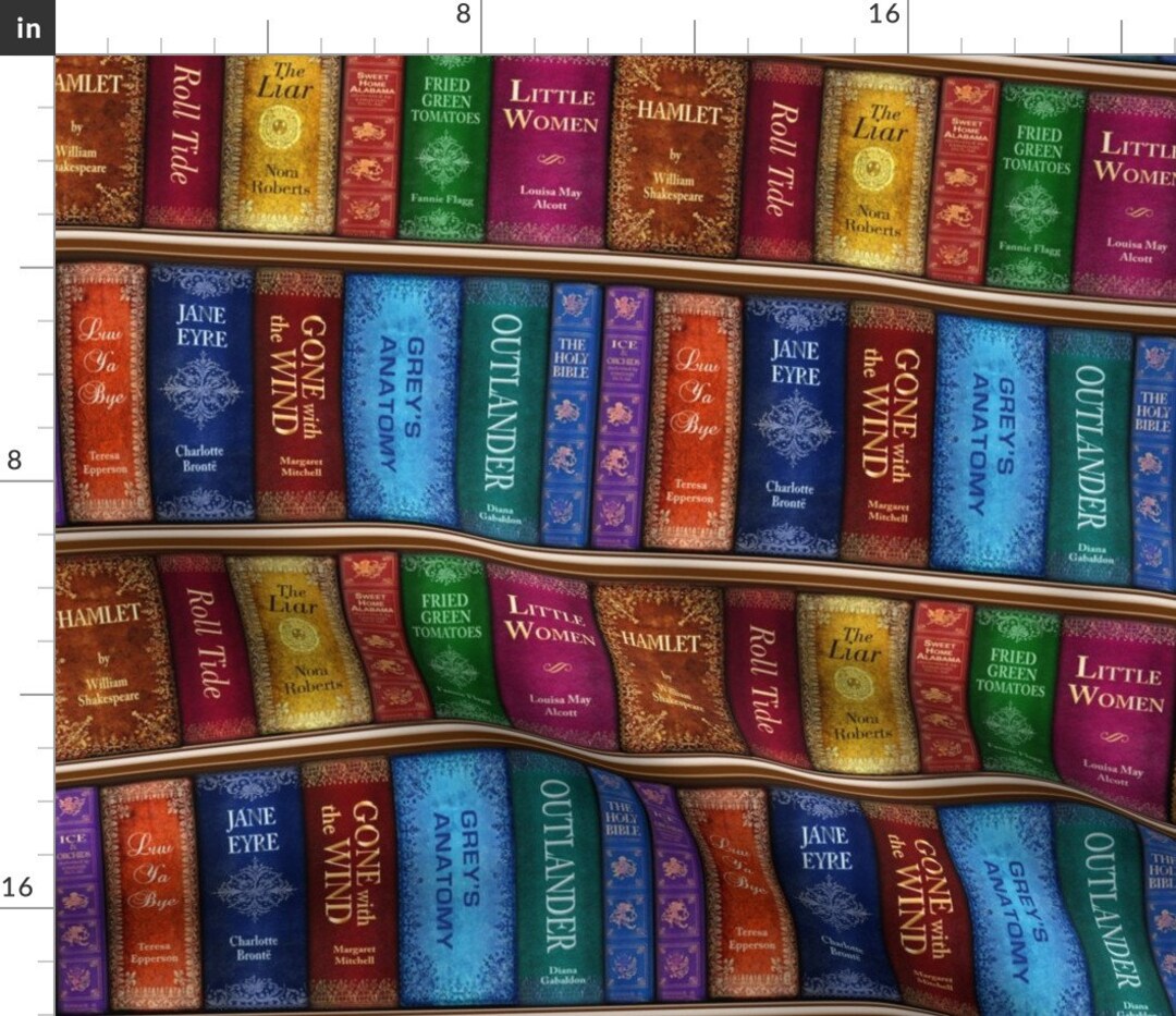 Bookshelf Fabric Teresa's Bookshelf Small by Sssowers Bookshelf Library ...
