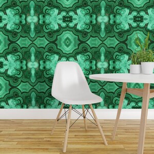 Mirrored Malachite Wallpaper - Malachite Large Scale by Pricedesigns ...