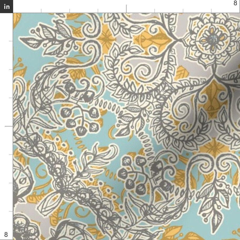 Gypsy Fabric Gypsy Floral In Soft Neutrals By Micklyn | Etsy