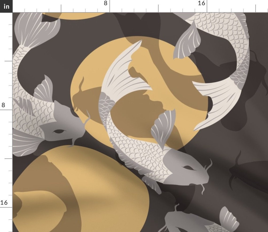 Carp Koi Fish Fabric Koi Fish Pattern 003 by Bluelela Carp - Etsy