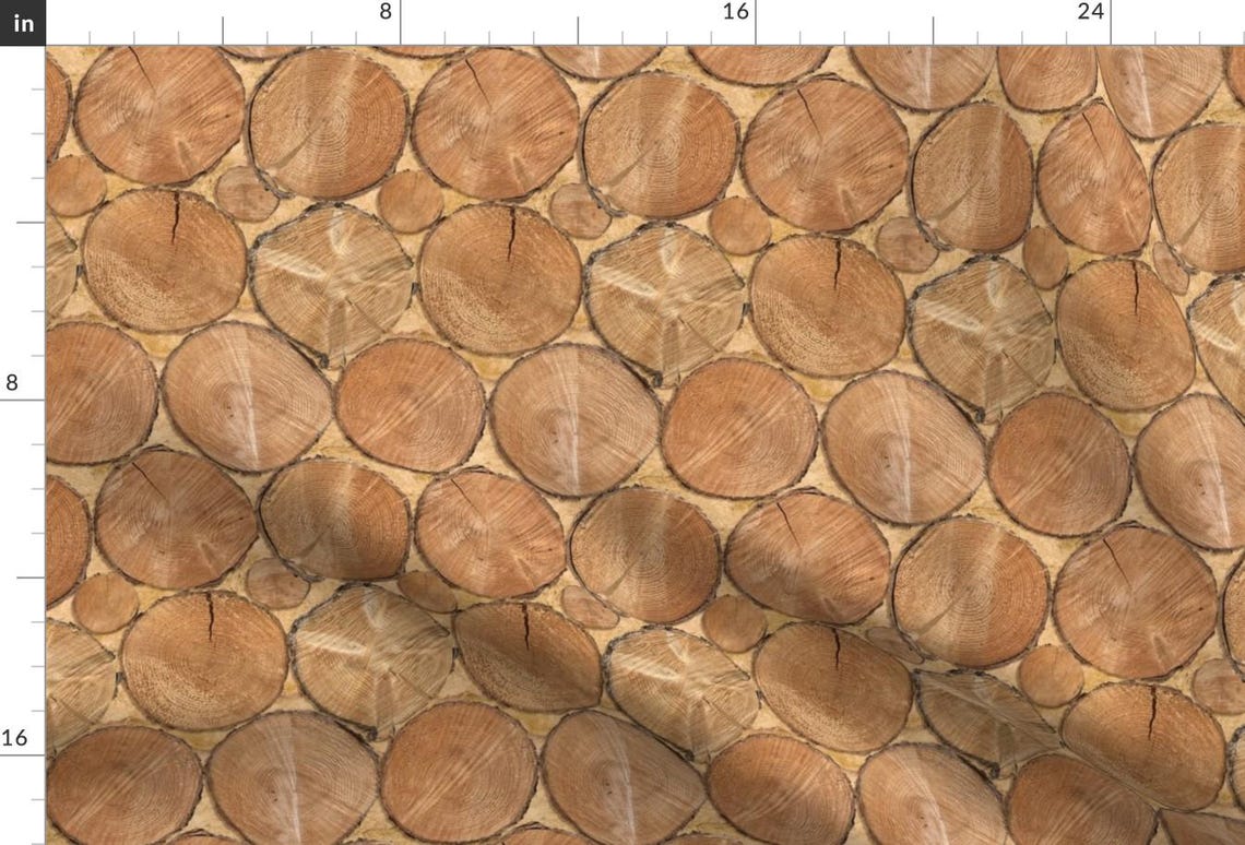 Tree Rings Fabric - Chopped Wood Photo Smallest by Karismithdesigns ...