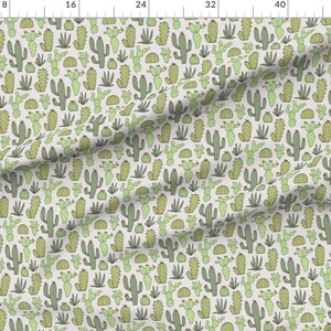 Cactus Fabric - Cacti Cactus in Green by Caja Design - Cactus Cotton ...