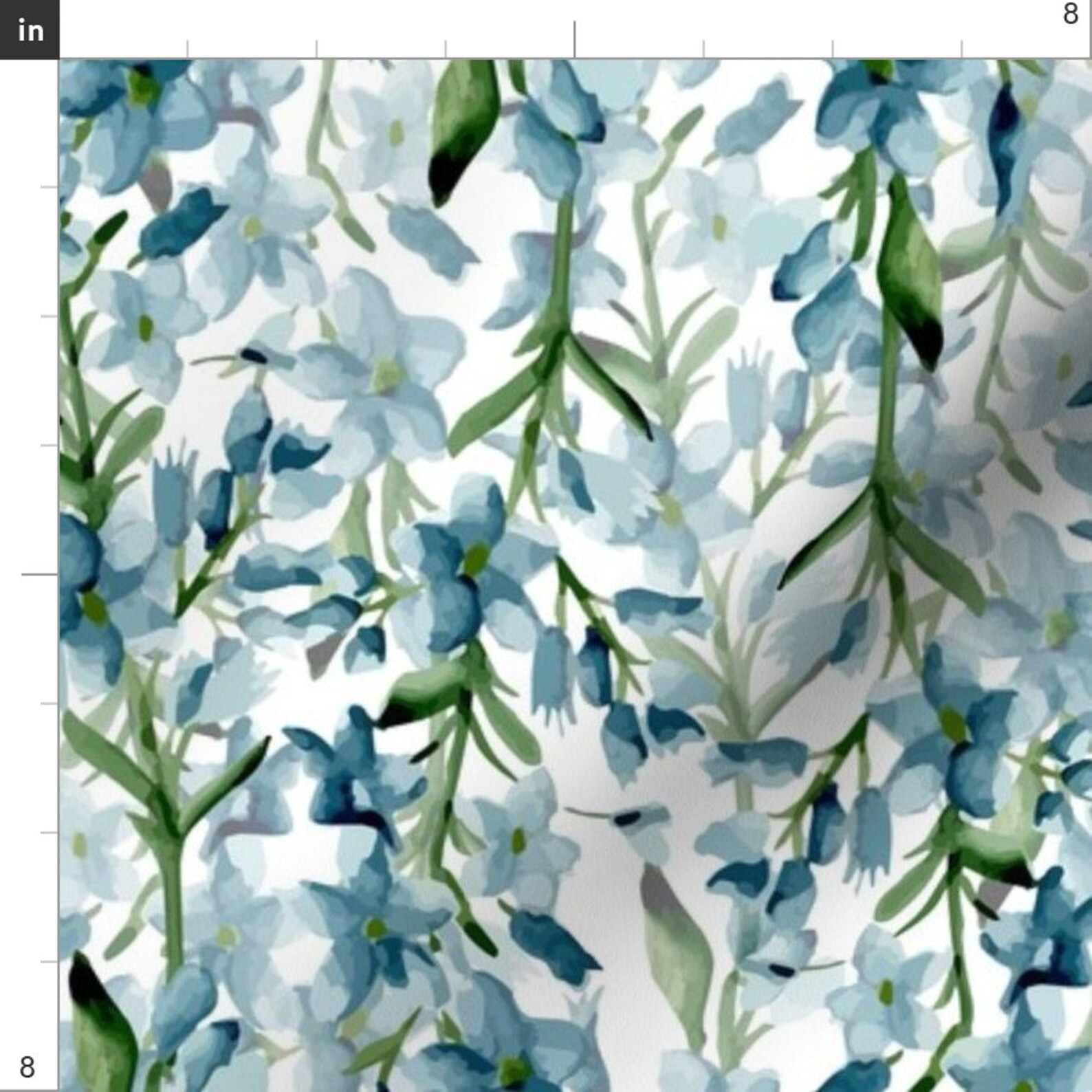 Floral Branch Fabric Blue Branches by Juliabadeeva - Etsy