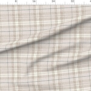 Soft Autumn Plaid Fabric Neutral Fall Plaid by Littlearrowdecor Tartan Neutral Cool Brown Rustic ...
