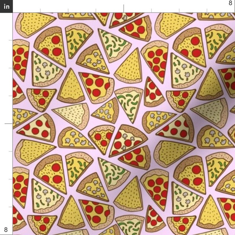 Pizza Fabric Pizza Party Pink by Kristinnohe Pizza Slice - Etsy