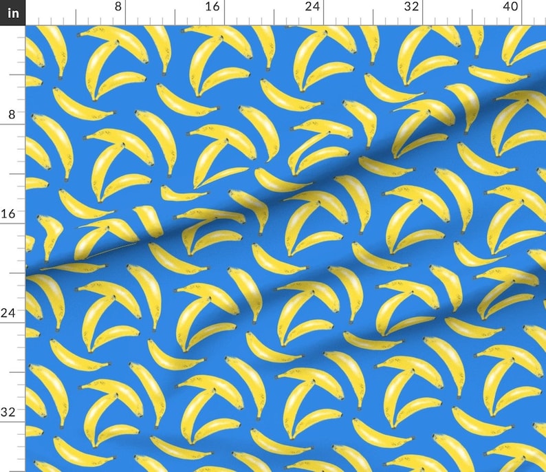 Bananas Fabric Bananas On Dark Blue By Tarareed Modern | Etsy