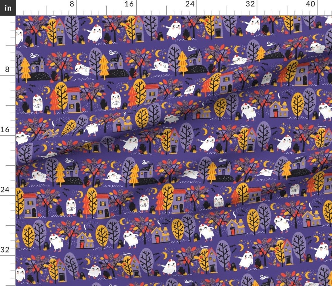 Spooky Ghost Fabric Ghosties Graveyard By Lizmytinger | Etsy