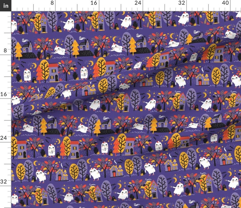 Spooky Ghost Fabric Ghosties Graveyard by Lizmytinger - Etsy