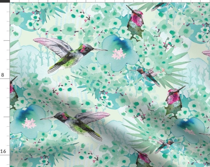 Hummingbird Fabric Bird Floral Fabric Panel Hummingbirds - Etsy