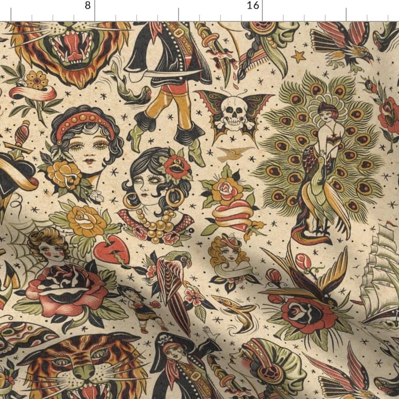Tattoo Fabric - Etsy