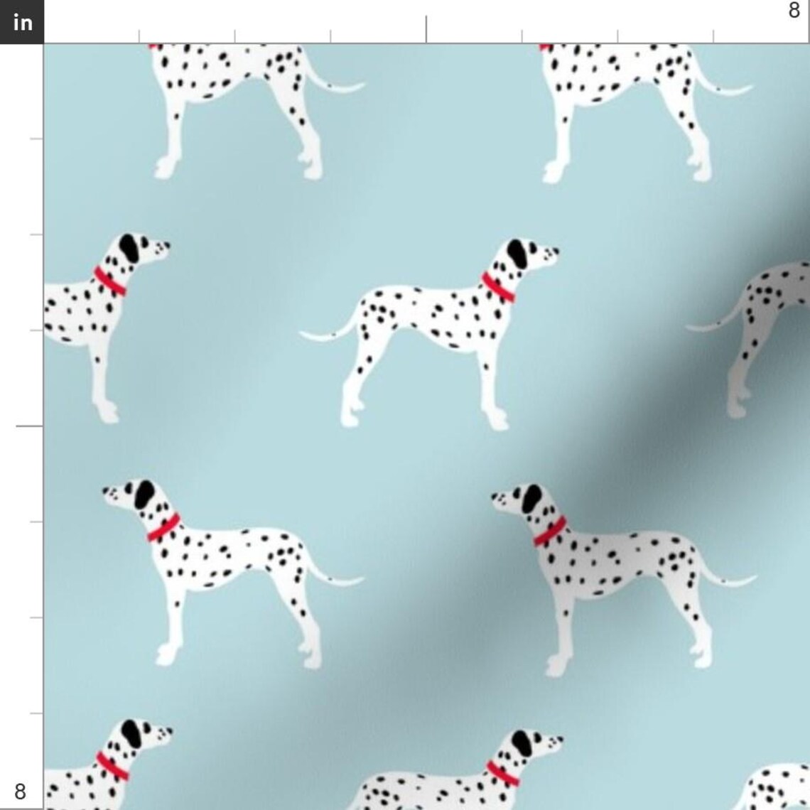 Dalmations on Blue Fabric - Dalmatians on Blue by Littlearrowdesign ...