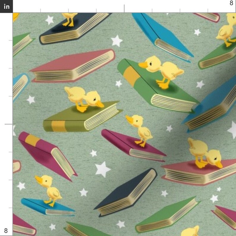 Books Fabric Book Ducklings by Vinpauld Duck Library - Etsy