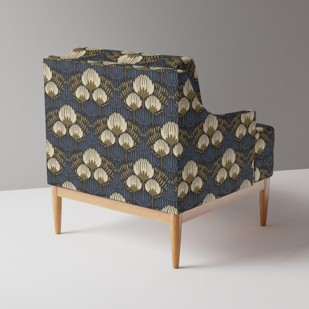 Art Deco Upholstery Fabric- 1920s Luxe Floral by Nancy_bradham - Cream ...