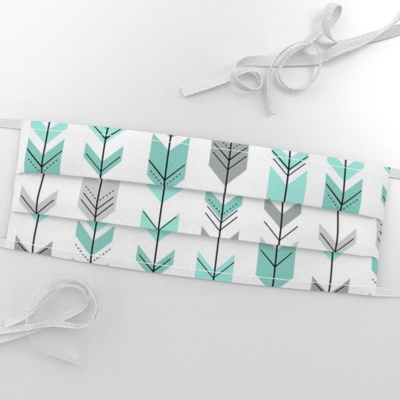 Teal Blue Pastel Fabric Fletching Arrows small Scale // | Etsy