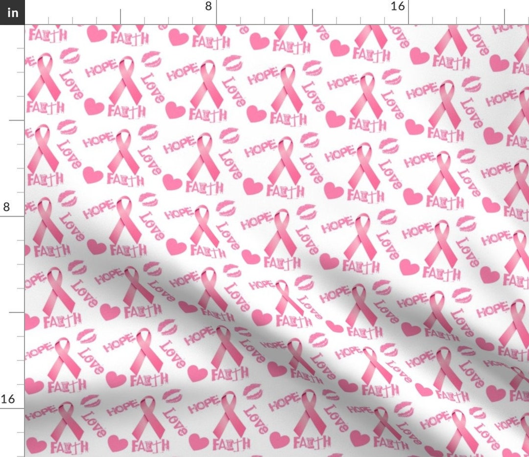 Breast Cancer Fabric Love Faith Hope by Christy Leigh Breast Cancer ...