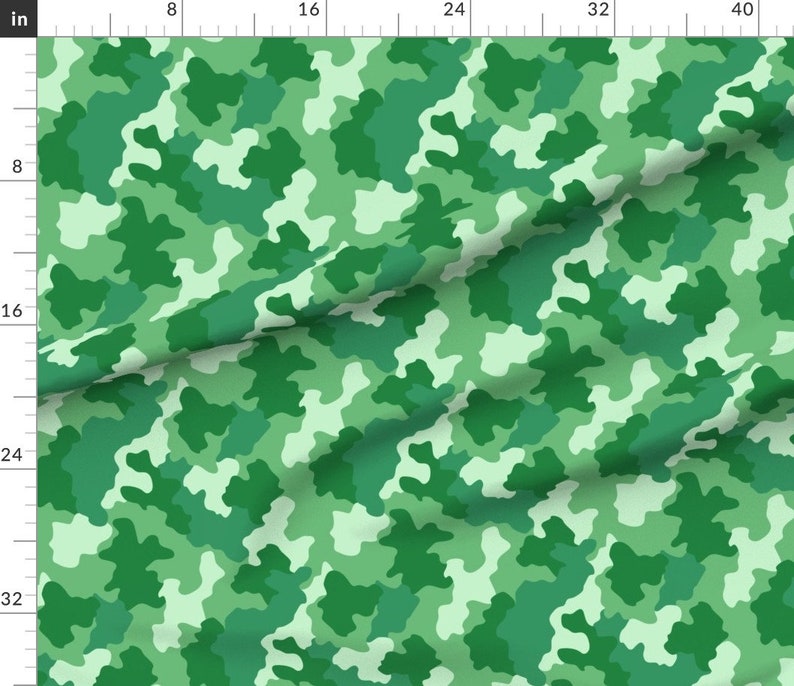 Green Camo Fabric Green Camo by Kimsa Shades of Green - Etsy