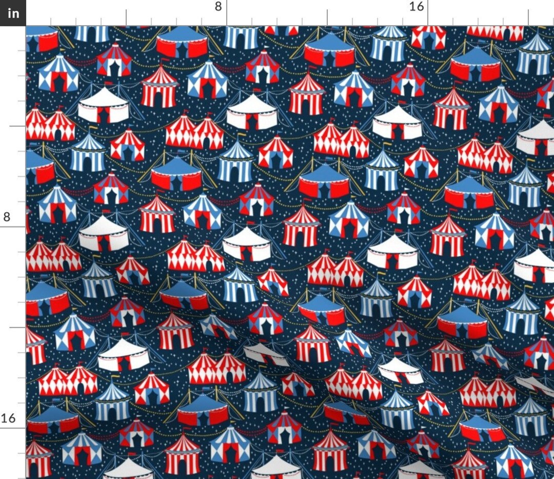 Circus Fabric Starry Circus small Scale by Ceciliamok Big - Etsy