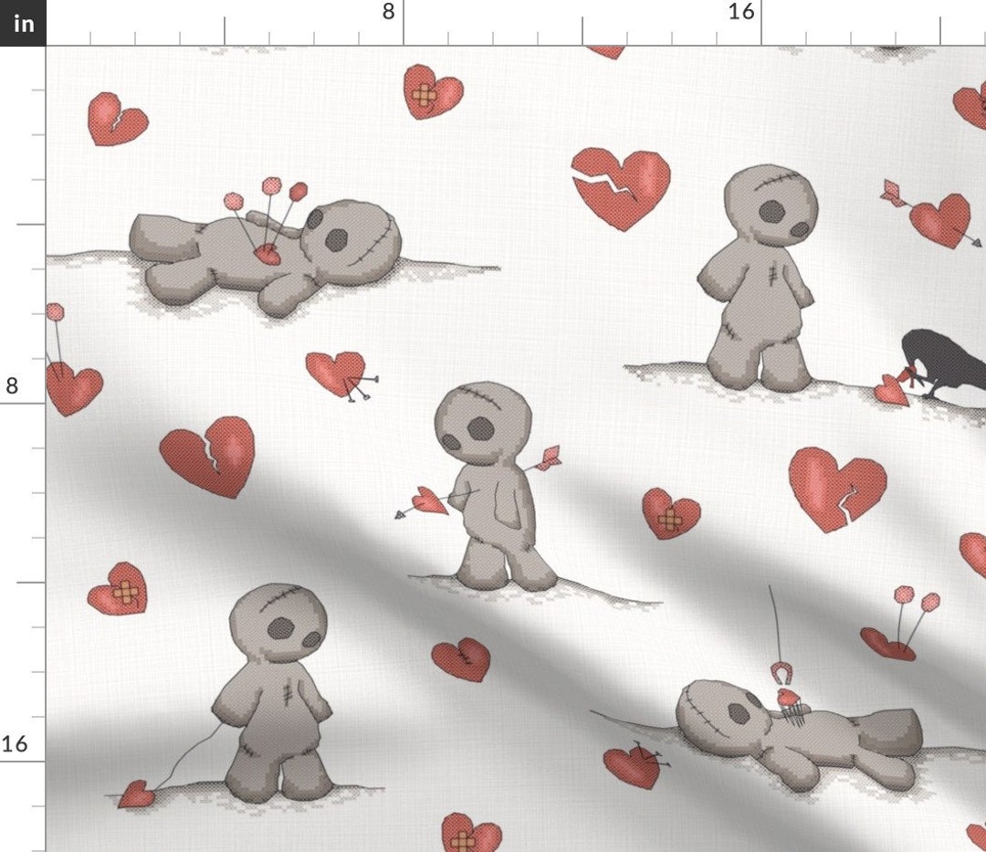 Voodoo Doll Fabric Brokenhearted Voodoodolls by Juliesfabrics Valentine ...