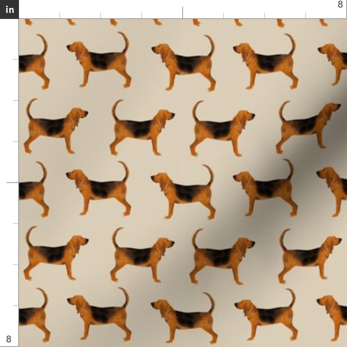 Bloodhound Fabric Bloodhound Fabric Simple Dog Design Sand - Etsy