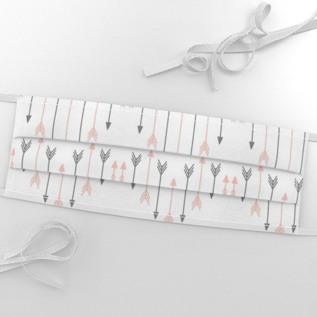 Pink Gray Fabric Blush Grey Heart Arrows by Modfox | Etsy