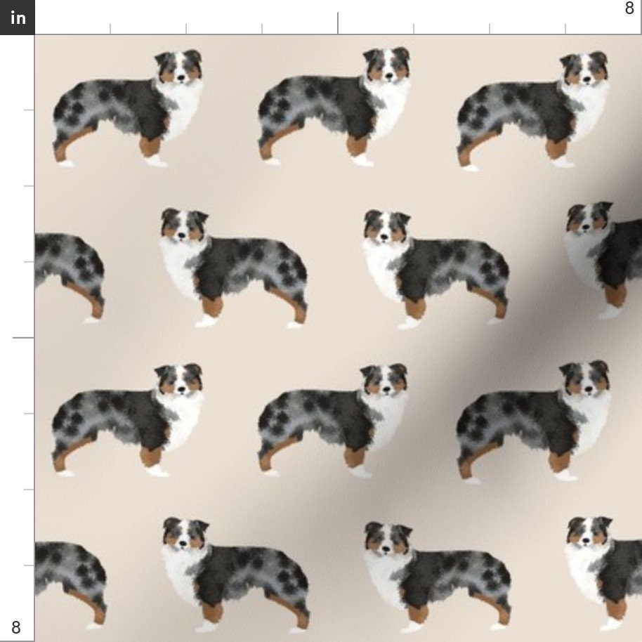 Australian Shepherd Fabric Aussie Dog Australian Shepherds | Etsy