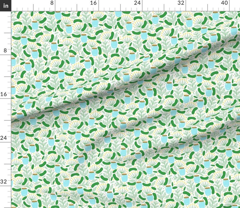 Dill Pickle Fabric Delightful Dill Pickles By Robyriker | Etsy