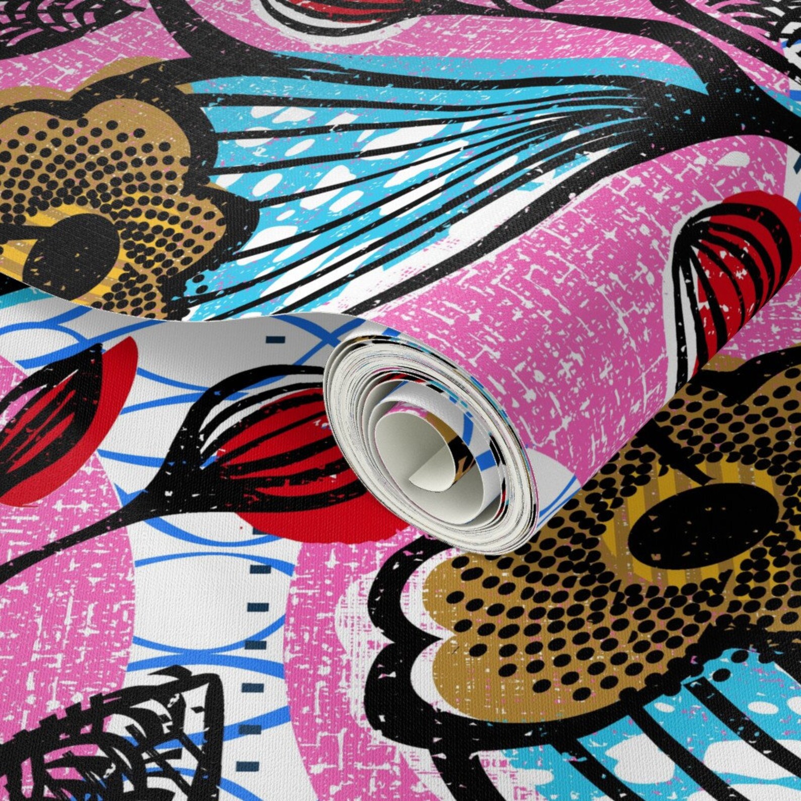 Floral Wallpaper Mahiri-african-floral by Ottomanbrim Pink - Etsy